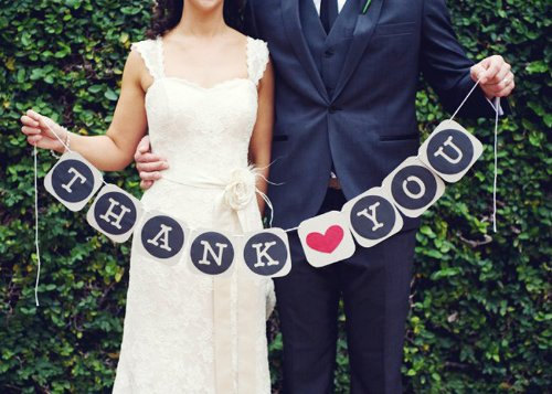 Thank You Wedding Banner Wedding Garlands Buntings Photo Booth Props on ...